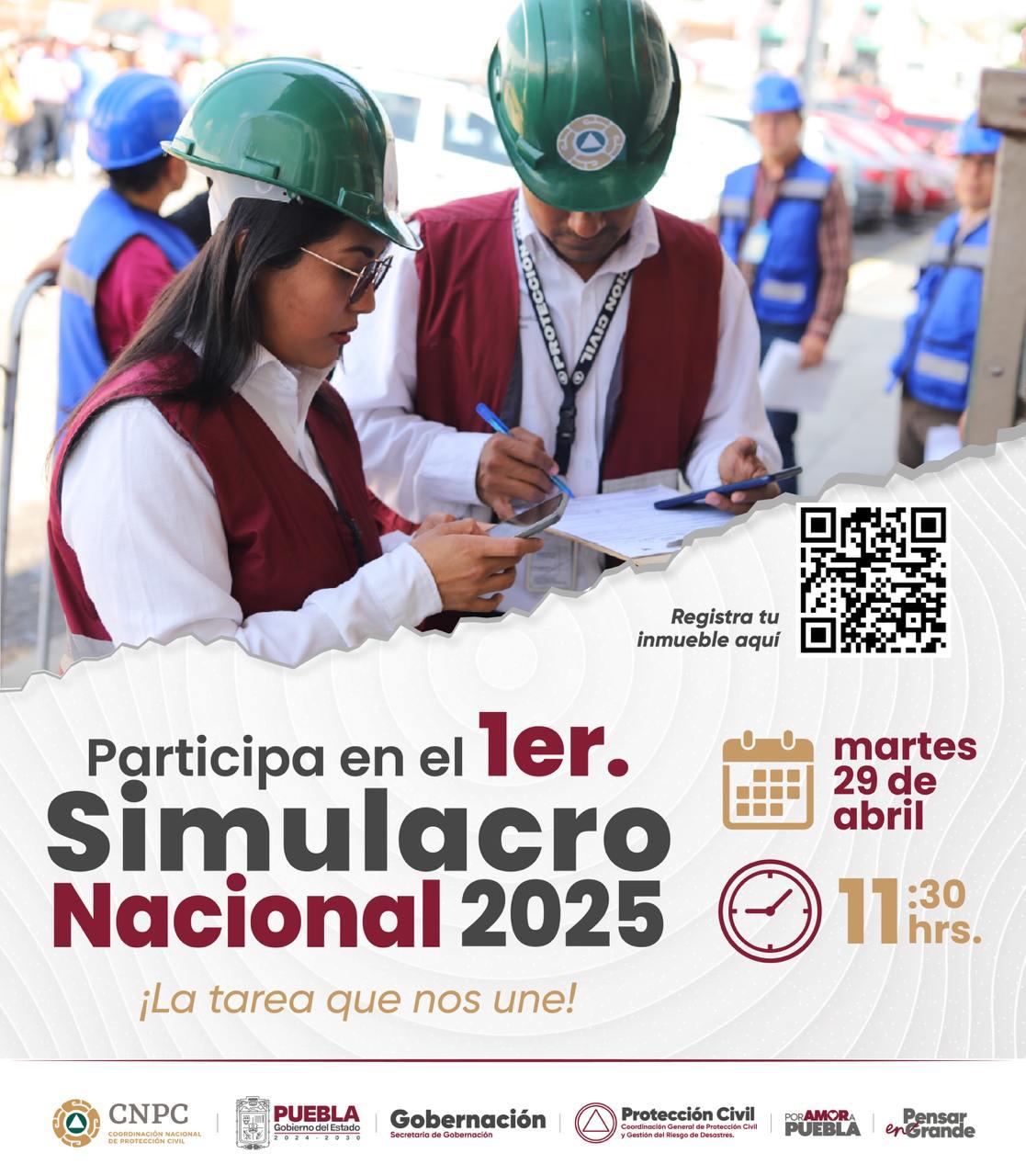 Invita Gobierno del Estado a sumarse al primer “Simulacro Nacional 2025”