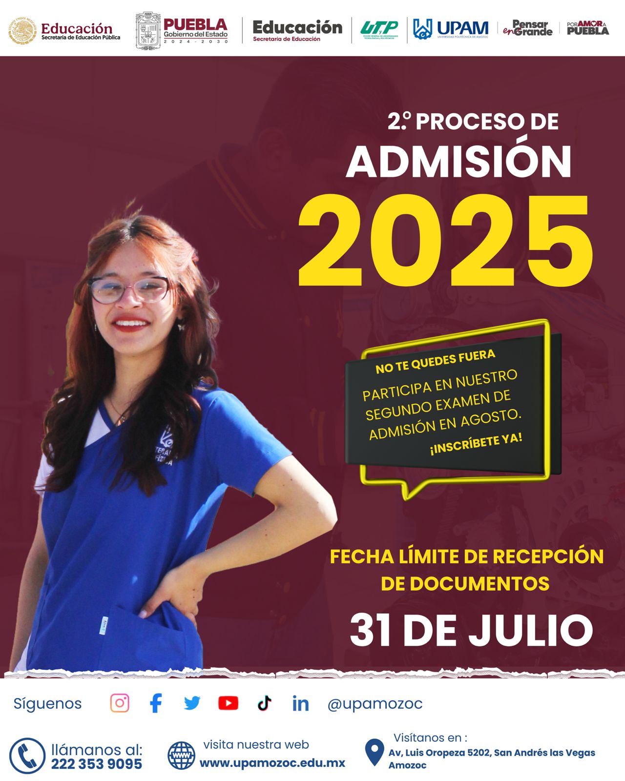 UPAM abre proceso de admisión 2025 con política de inclusión total